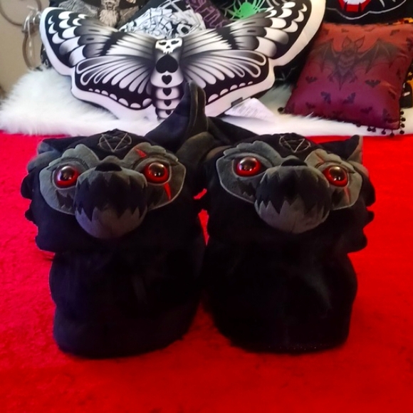 Killstar | Shoes | Killstar Fang Kreepture Slippers Ml Soft Black With ...
